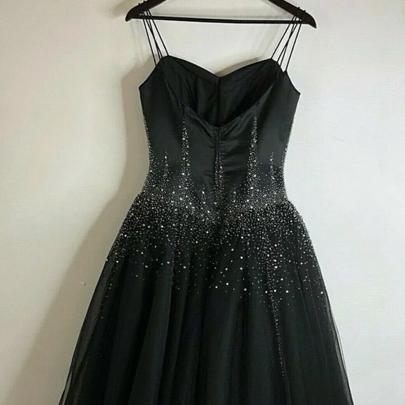 Xcite Prom | Dresses | Xcite Impression Sz 8 Black Tulle Beaded Gown ...